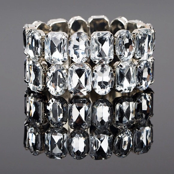Jewelry | Crystal Cuff Link Chain Diamond Silver Pageant Pro | Poshmark